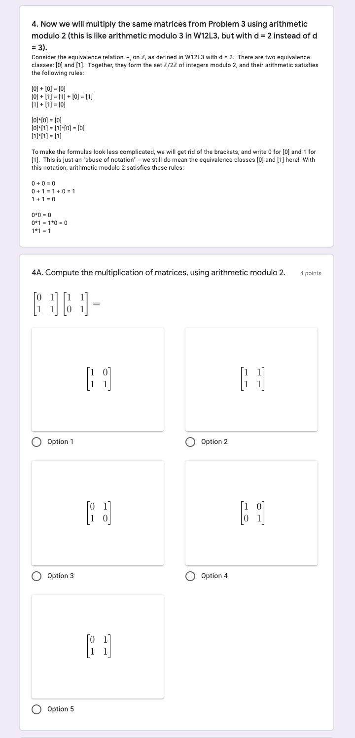 Solved 4. Now we will multiply the same matrices from | Chegg.com