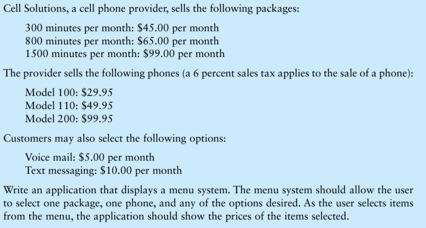 Solved I Just Want you to add a menu bar to this code | Chegg.com