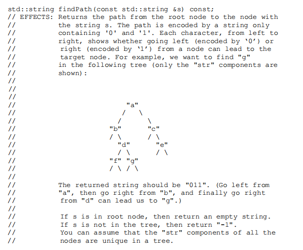 Solved std::string findPath (const std::string &s) const; // | Chegg.com