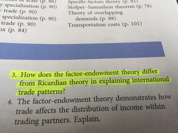 Solved How does the factor-endowment theory differ from | Chegg.com
