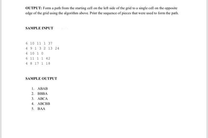 Solved PROBLEM: Given a rectangular grid and the 3 types of | Chegg.com