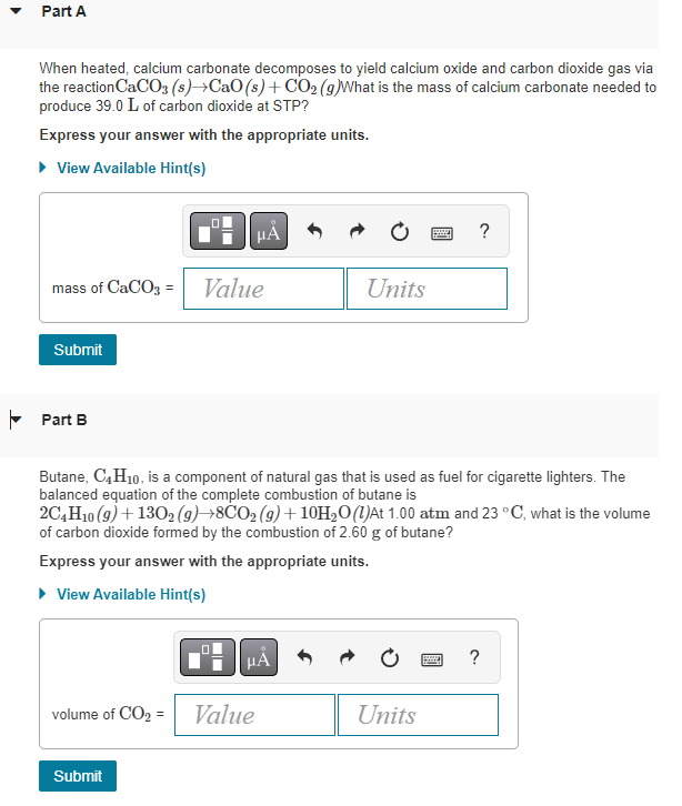 Solved When heated, calcium carbonate decomposes to yield | Chegg.com
