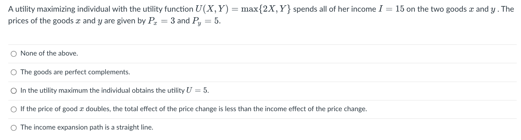 Solved A utility maximizing individual with the utility | Chegg.com