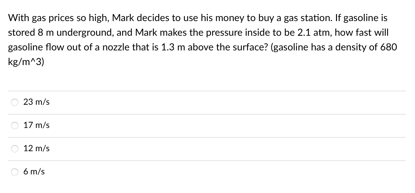 Solved With gas prices so high, Mark decides to use his | Chegg.com