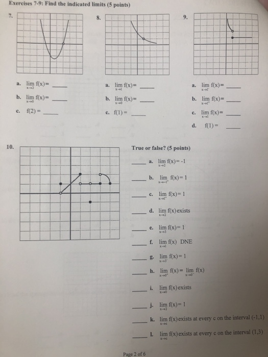 Solved Exercises 1-6: Refer to the graph to find each limit, | Chegg.com