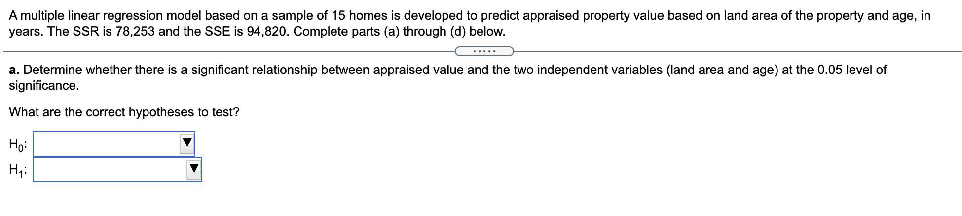 Solved A multiple linear regression model based on a sample | Chegg.com