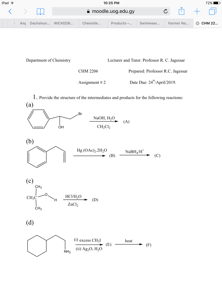 Solved iPad 10:25 PM 72% . D a moodle.uog.edu.gy Ang | Chegg.com