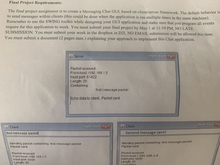 Final Project Requirements: The final project | Chegg.com