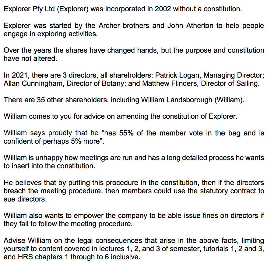 Explorer Pty Ltd (Explorer) was incorporated in 2002 | Chegg.com