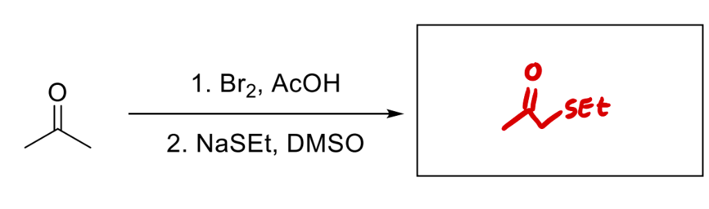 Solved 1. Br, AcOH set 2. NaSEt, DMSO | Chegg.com
