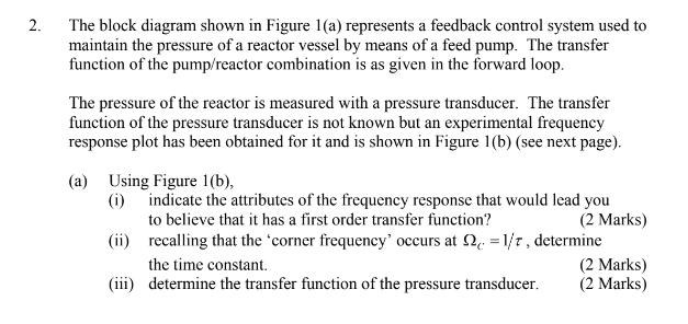 Solved 2. The block diagram shown in Figure 1(a) represents | Chegg.com