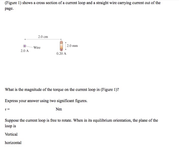 Solved (Figure 1) shows a cross section of a current loop | Chegg.com
