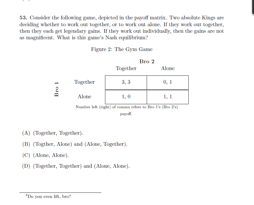 Solved 53. Consider the following game, depicted in the | Chegg.com