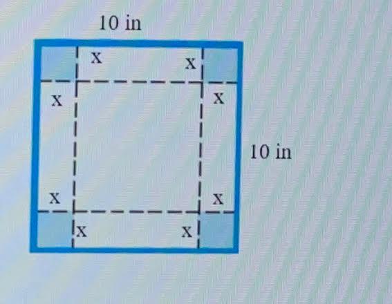 Solved An open box is to be made from a square piece of | Chegg.com