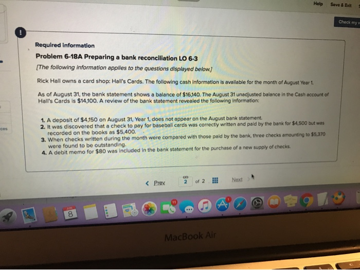Solved Help Save & Exit Check my ! Required Information | Chegg.com