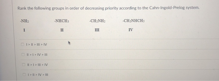 Solved Rank the following groups in order of decreasing | Chegg.com