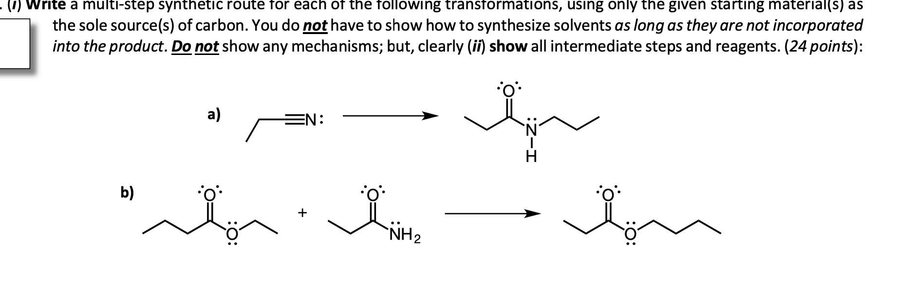 Solved - (0) Write a multi-step synthetic route for each of | Chegg.com