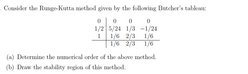 Solved Consider The Runge Kutta Method Given By The 