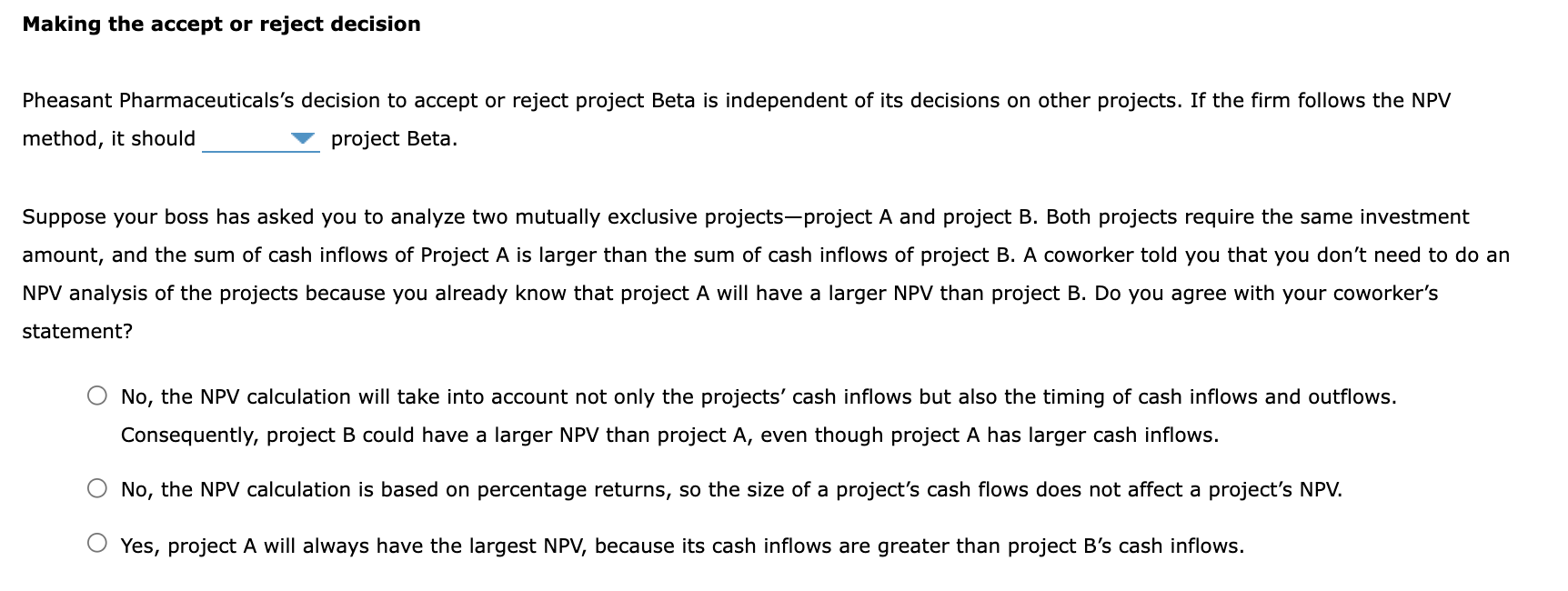 Solved 2. Net present value (NPV) Evaluating cash flows with | Chegg.com