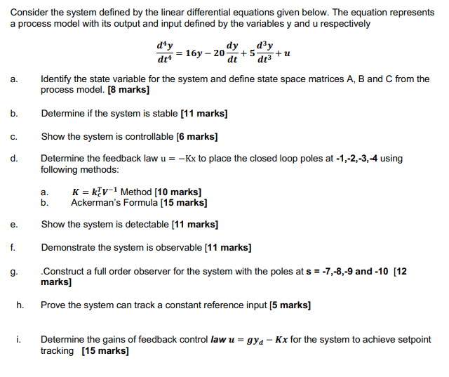 Consider the system defined by the linear | Chegg.com