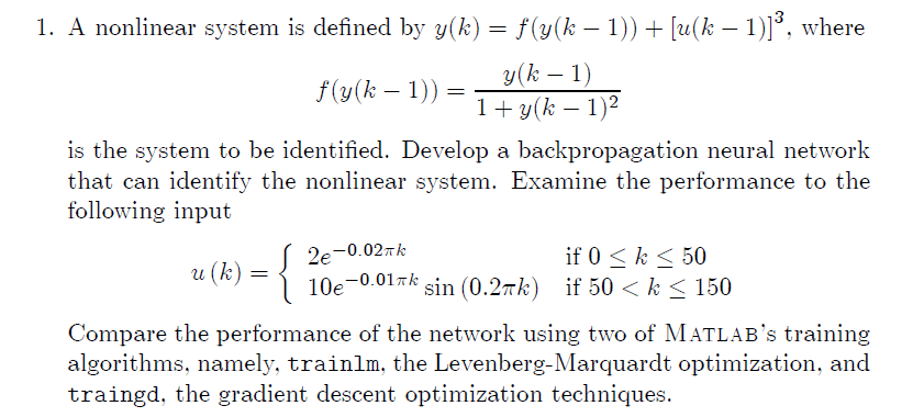 Solved A nonlinear system is defined by | Chegg.com