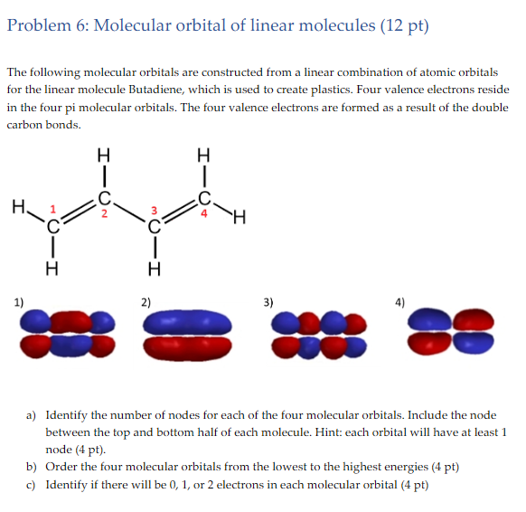 Solved Problem 6: Molecular orbital of linear moleculesa) | Chegg.com