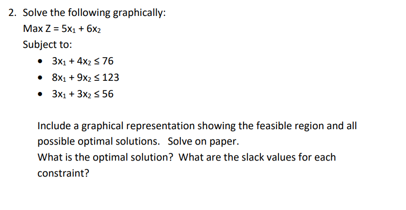 Solved Solve the following graphically: MaxZ=5x1+6x2 Subject | Chegg.com