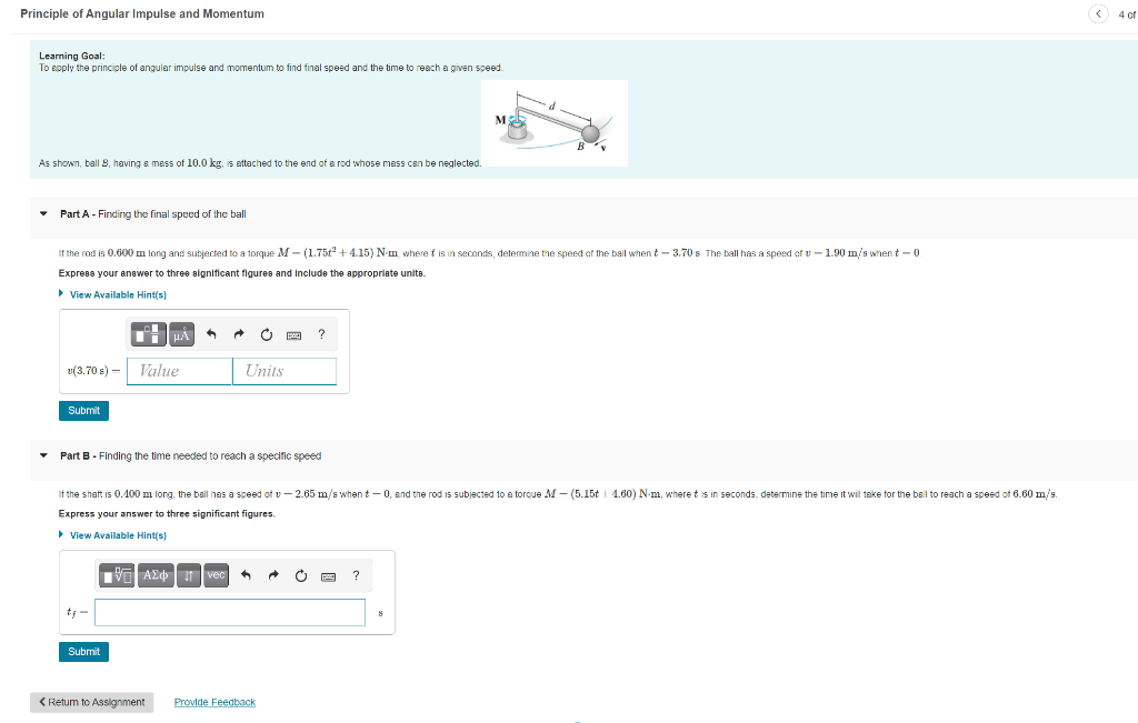 Solved Principle of Angular Impulse and Momentum