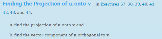 Solved Finding the Projection of u onto v In Exercises 37, | Chegg.com
