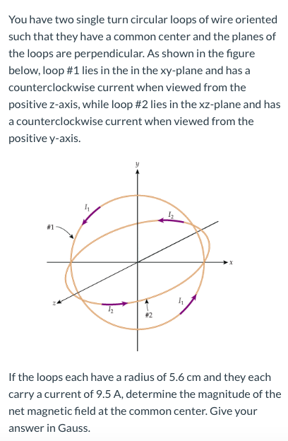 Solved You Have Two Single Turn Circular Loops Of Wire 