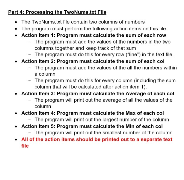 Solved Program Description: You will be creating a program | Chegg.com