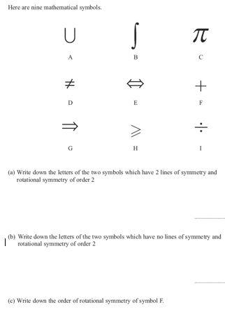 Solved Here are niae mathematical symbols. C 7 D E. F G H 1 | Chegg.com