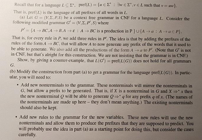 Solved Recall that for a language | Chegg.com
