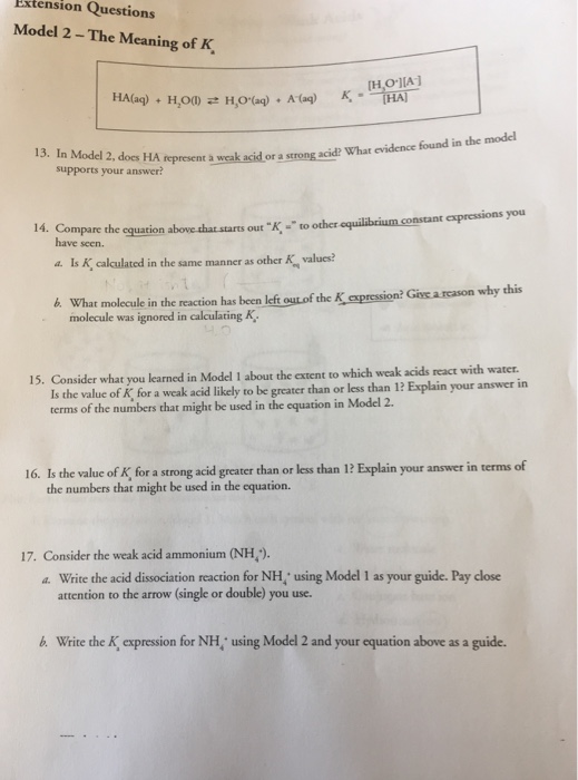 Solved Extension Questions Model 2-The Meaning of K HOJIA1 | Chegg.com