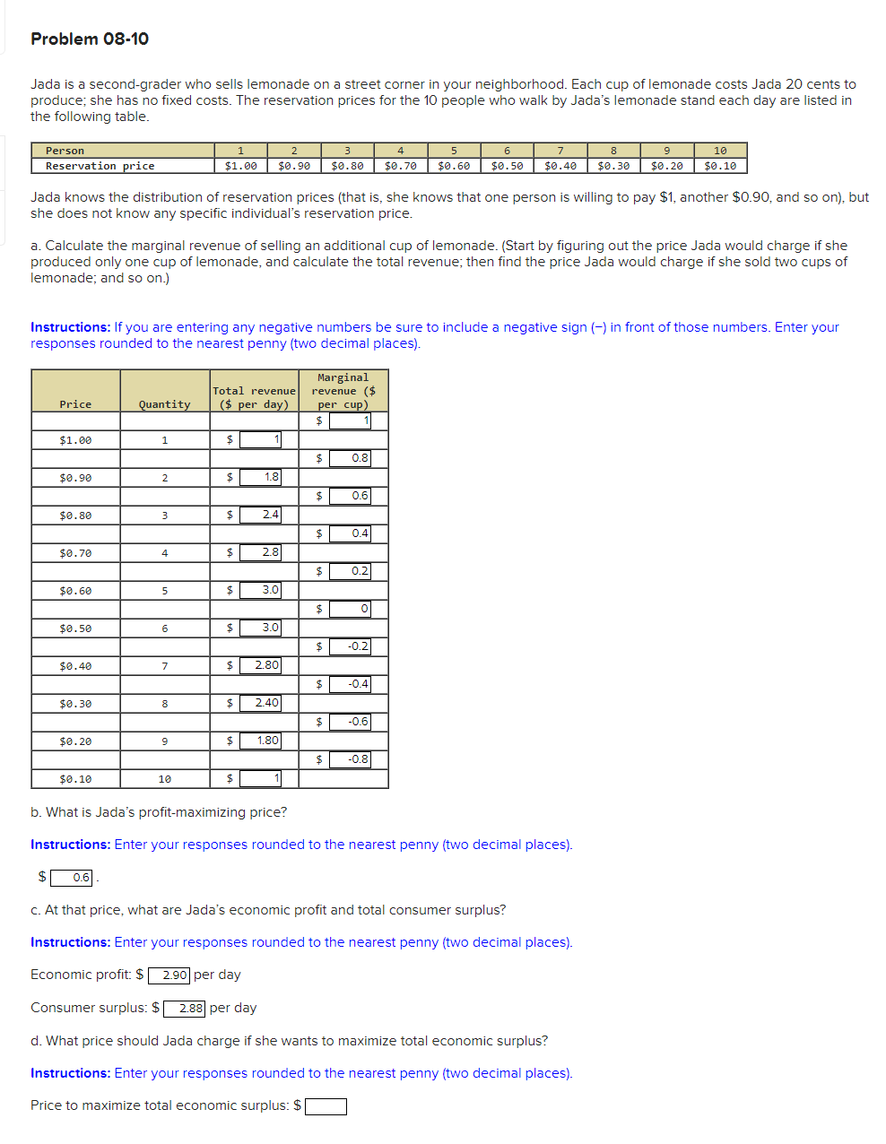Solved Problem 08-10 Jada is a second-grader who sells | Chegg.com
