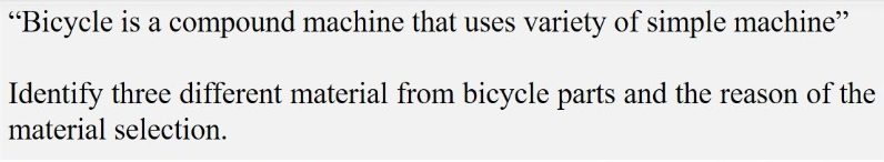 Solved “Bicycle is a compound machine that uses variety of | Chegg.com