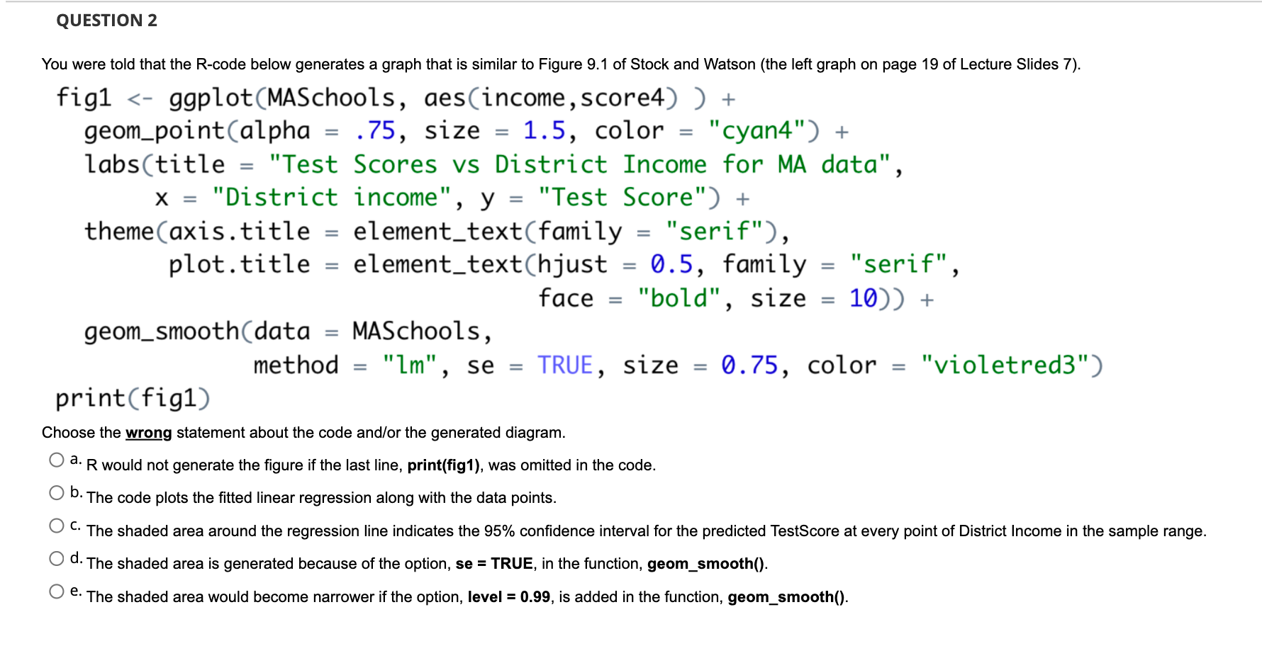 Solved QUESTION 2 You were told that the R-code below | Chegg.com