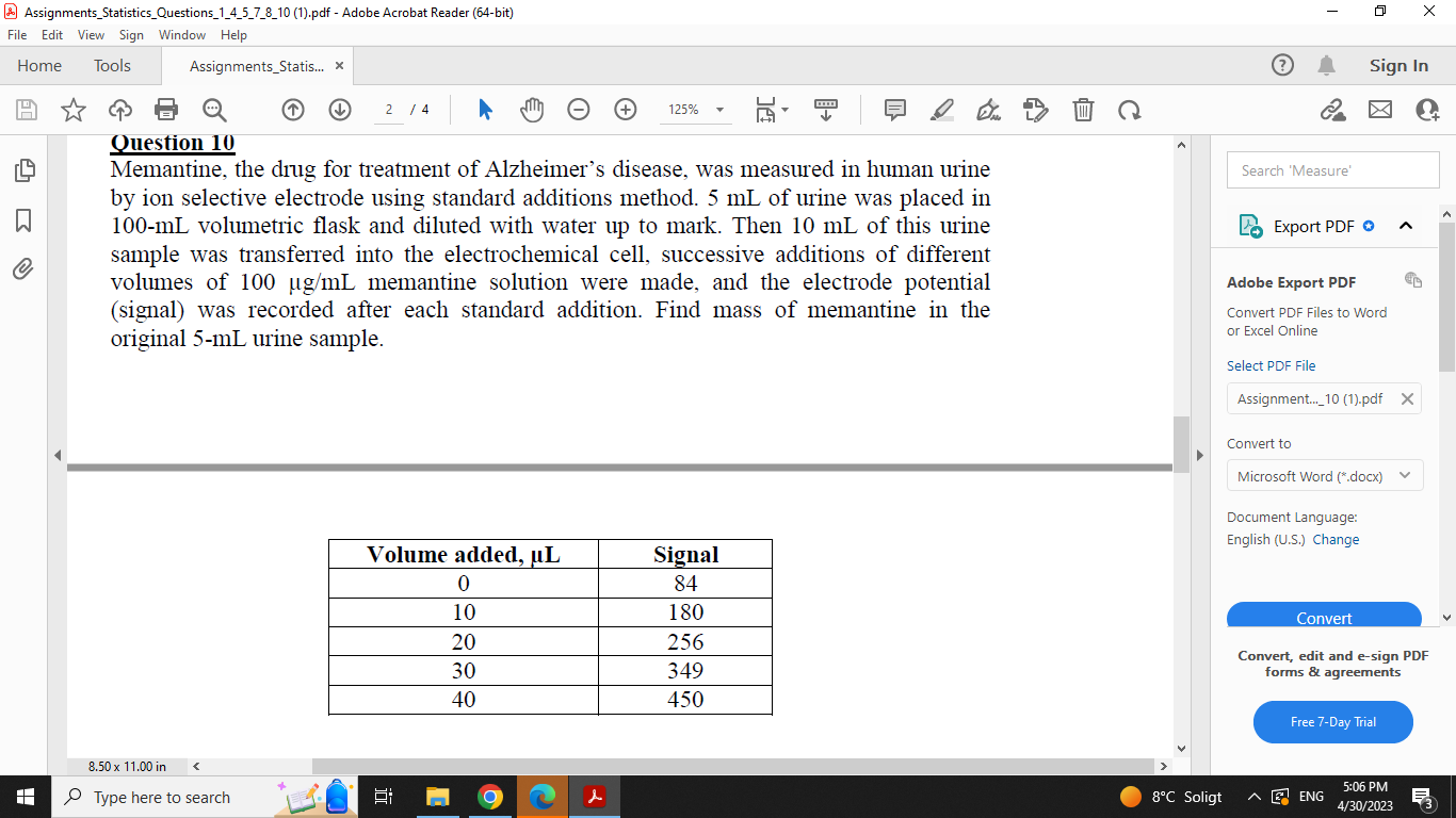 (8) Assignments_Statistics_Questions_1_4_5_7_8_10 | Chegg.com
