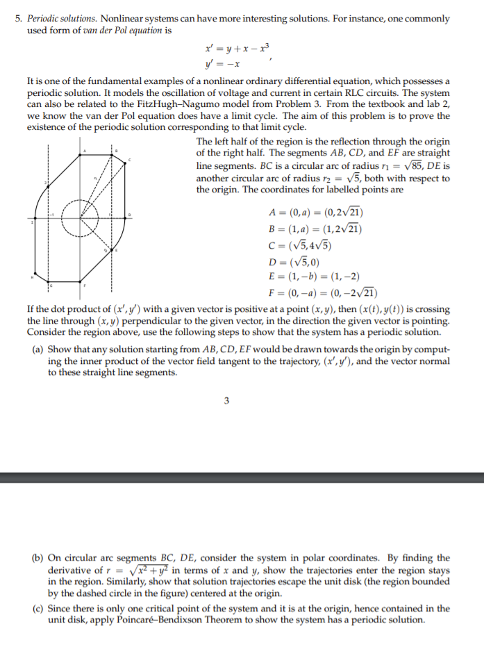5. Periodic solutions. Nonlinear systems can have | Chegg.com