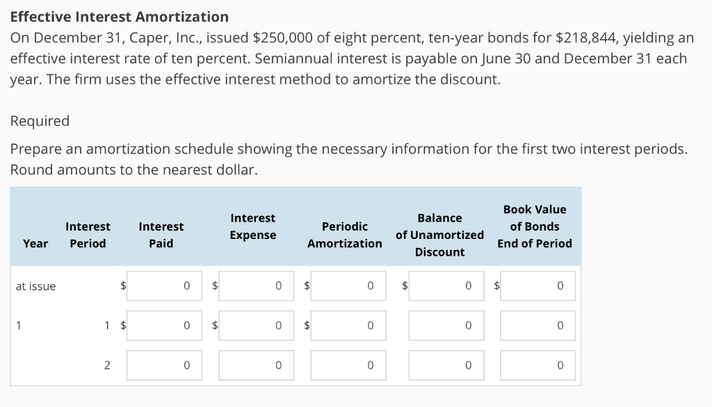 Solved Effective Interest Amortization On December 31, | Chegg.com