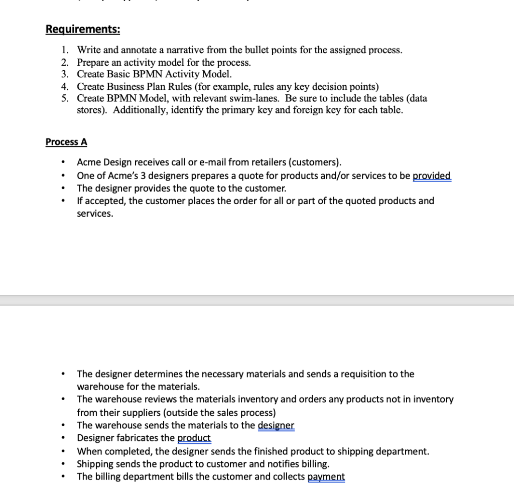 Requirements: 1. Write and annotate a narrative from | Chegg.com