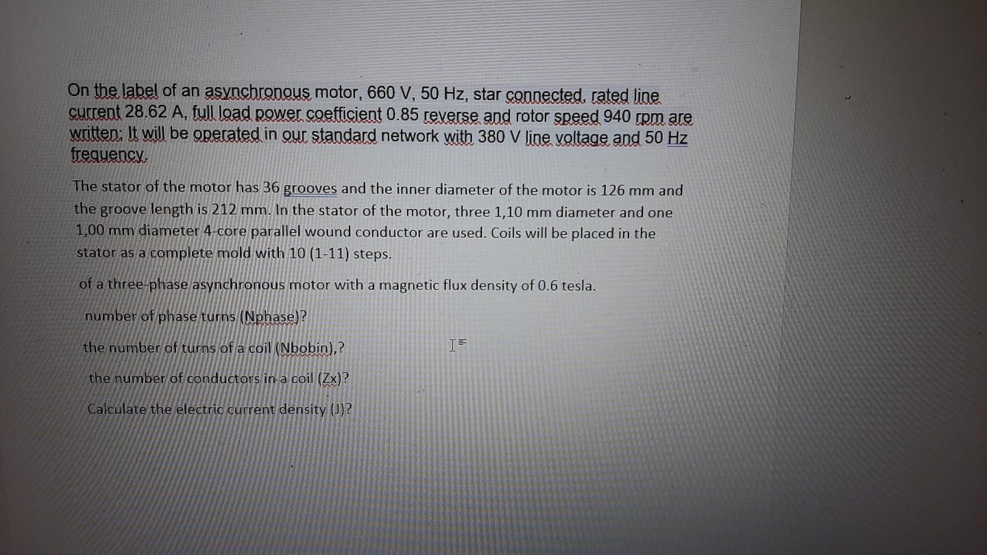 Solved On the label of an asynchronous motor, 660 V, 50 Hz, | Chegg.com