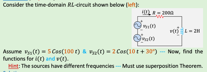 Solved Consider the time-domain RL-circuit shown below | Chegg.com