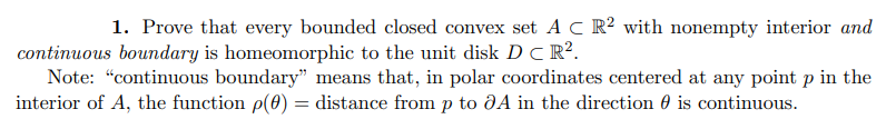 Solved 1. Prove that every bounded closed convex set A CR2 | Chegg.com