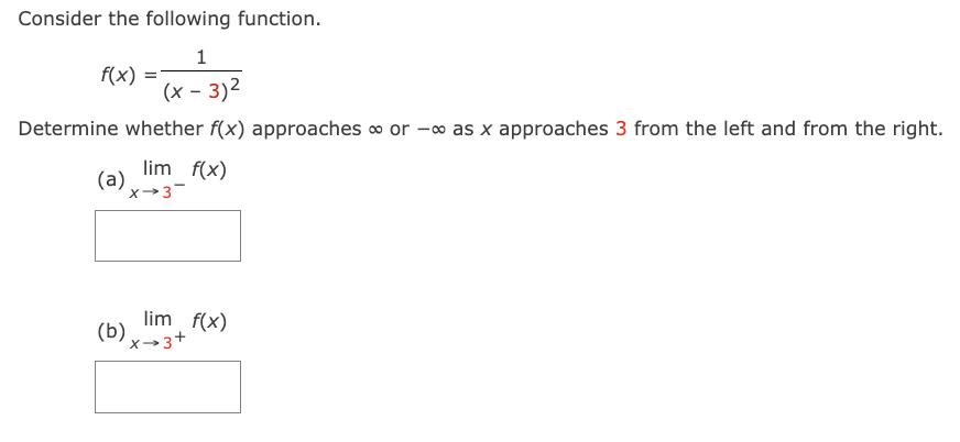 Solved Consider the following function. f(x)=(x−3)21 | Chegg.com