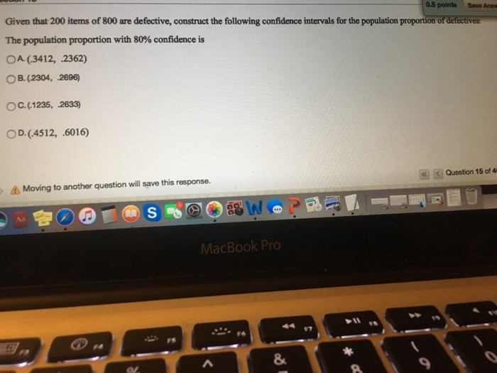 Solved .5 points Save Answ Given that 200 items of 800 are | Chegg.com