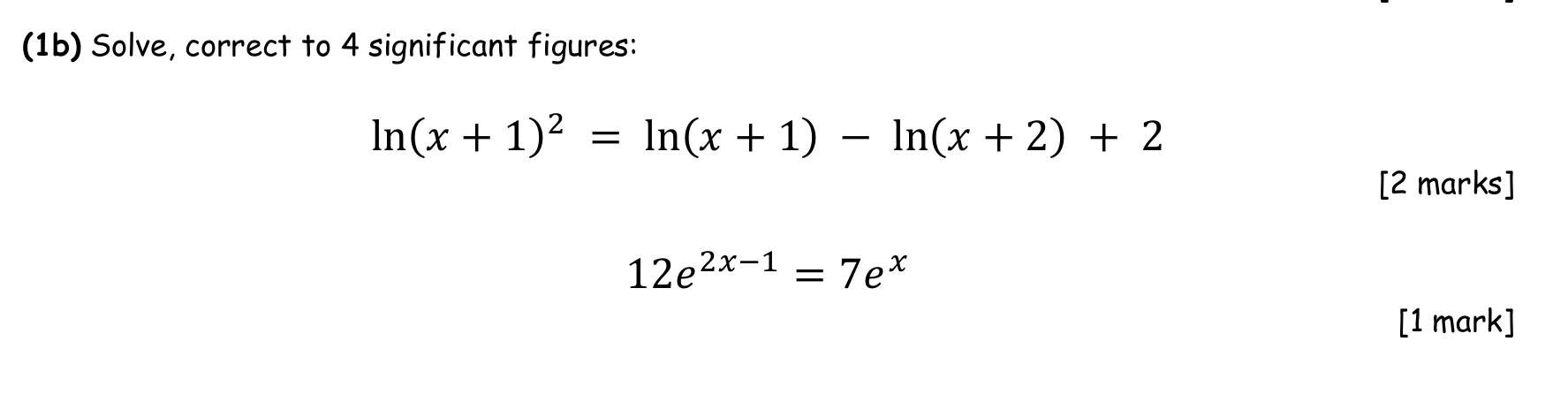 Solved (1b) ﻿Solve, correct to 4 ﻿significant | Chegg.com