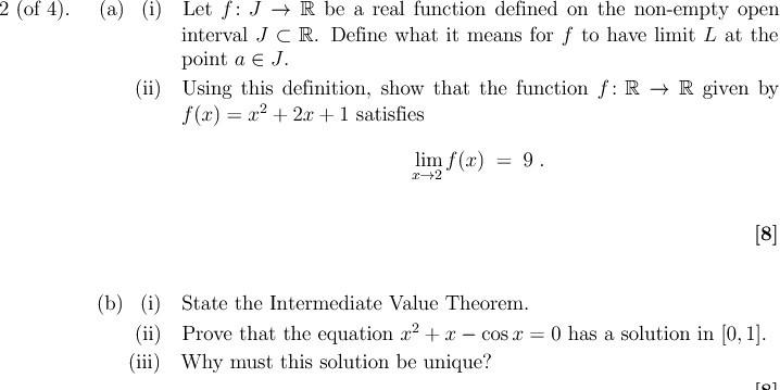 Solved (a) (i) Let f:J→R be a real function defined on the | Chegg.com