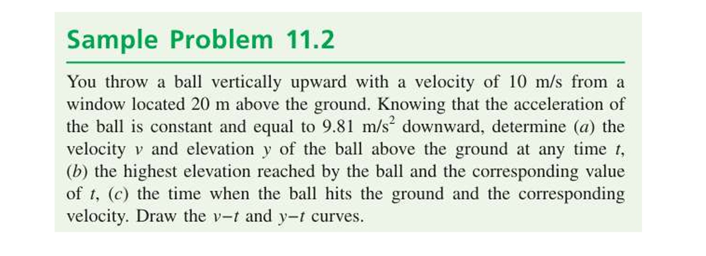 Solved Sample Problem 11.2You throw a ball vertically upward | Chegg.com