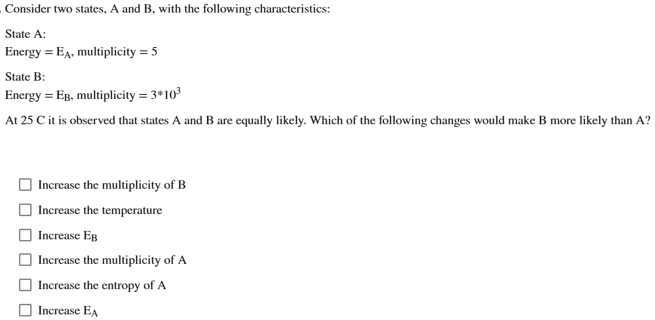 Solved Consider two states, A and B, with the following | Chegg.com
